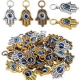 Aylifu Hamsa Hand Beads Frame Charms,30 Pieces of Hamsa Evil Eye ...