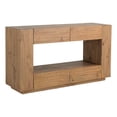 Ayma Sofa Console Table- 4 Drawers- 54 Inch Rectangular- Oak Brown ...