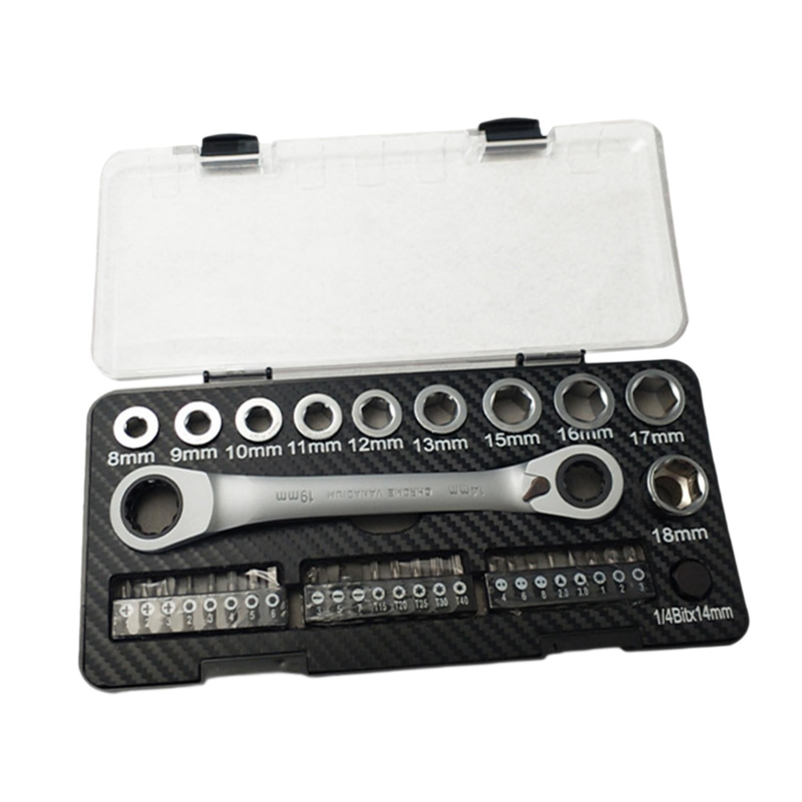 Aymzbd 36 Pieces Ratcheting Combination Wrench Set Quick Release Length ...