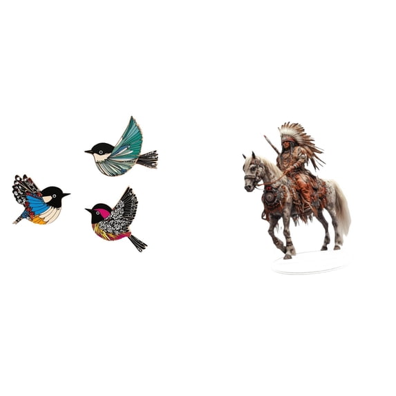 Aymzbd Bird Wall Hanging Wooden Bird Wall Art Acrylic Knight Ornament ...