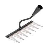 Aymzbd Garden Rake Carbon Steel Agricultural Cultivator Rake Lawn/Leaf ...