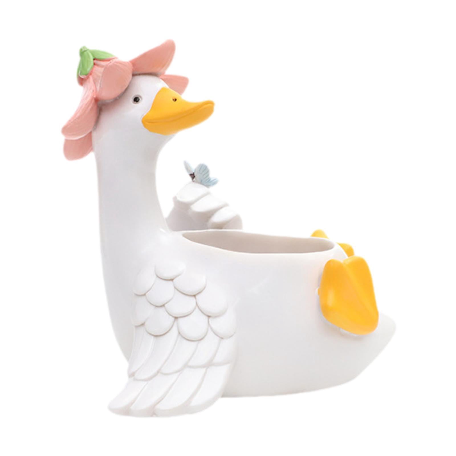 Aymzbd Goose Planter Crafts Funny Resin Flower Plant Pots for Balcony ...