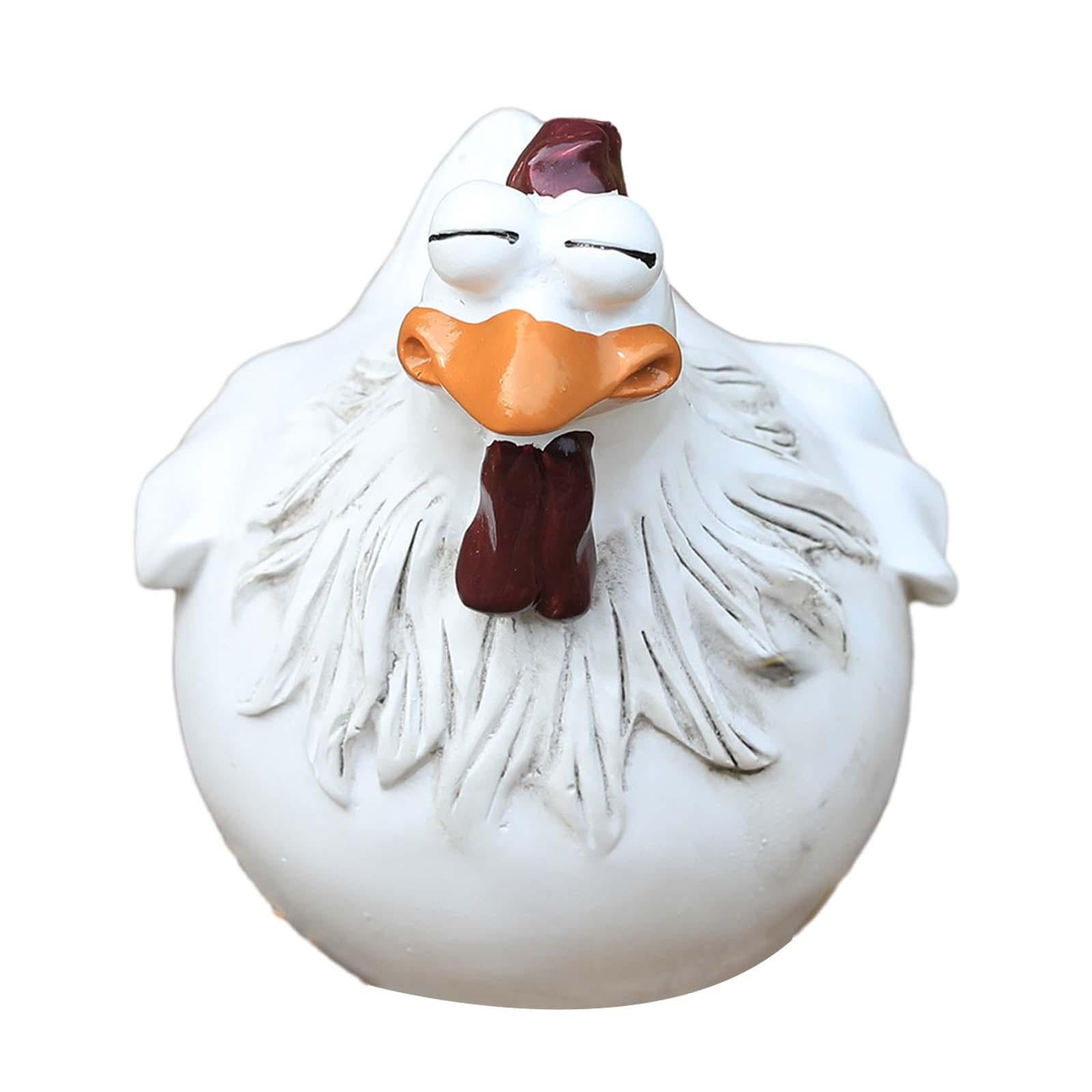 Aymzbd Rooster Garden Statue Chicken Sculpture Cartoon Funny Decorative ...