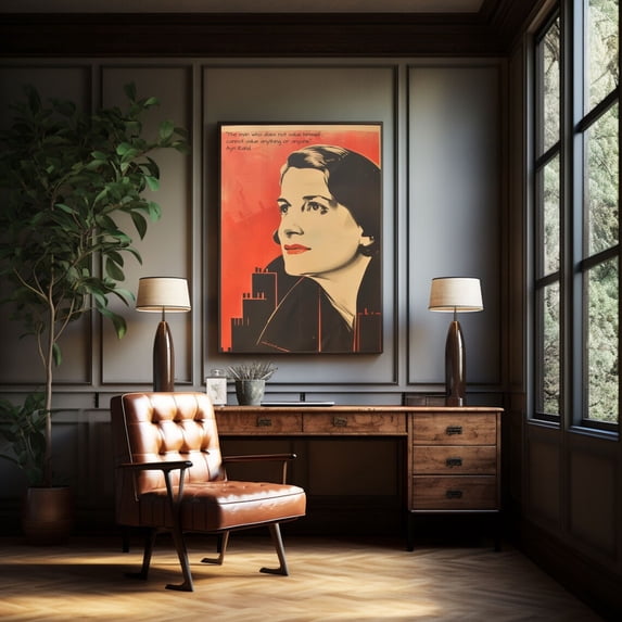 Ayn Rand Wall Art Literature Poster Atlas Shrugged Wall Art Print ...
