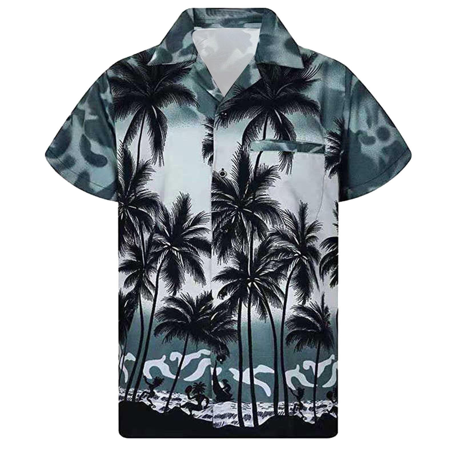 Ayolanni Beach Shirt Men Men's Hawaiian Shirt Short Sleeves Printed ...