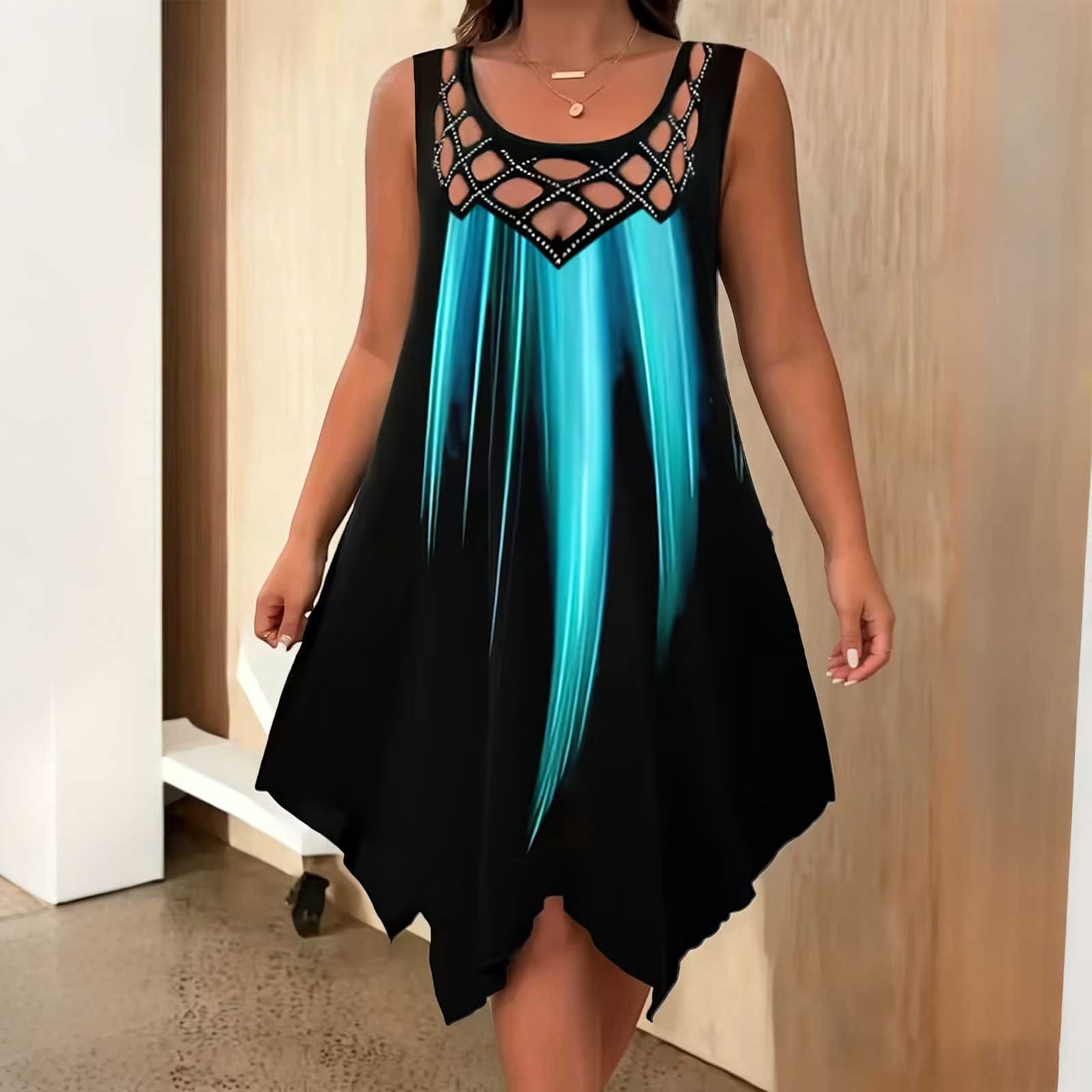 Ayolanni Crew Neck Summer Dresses for Women 2026 Sleeveless Midi Basic ...