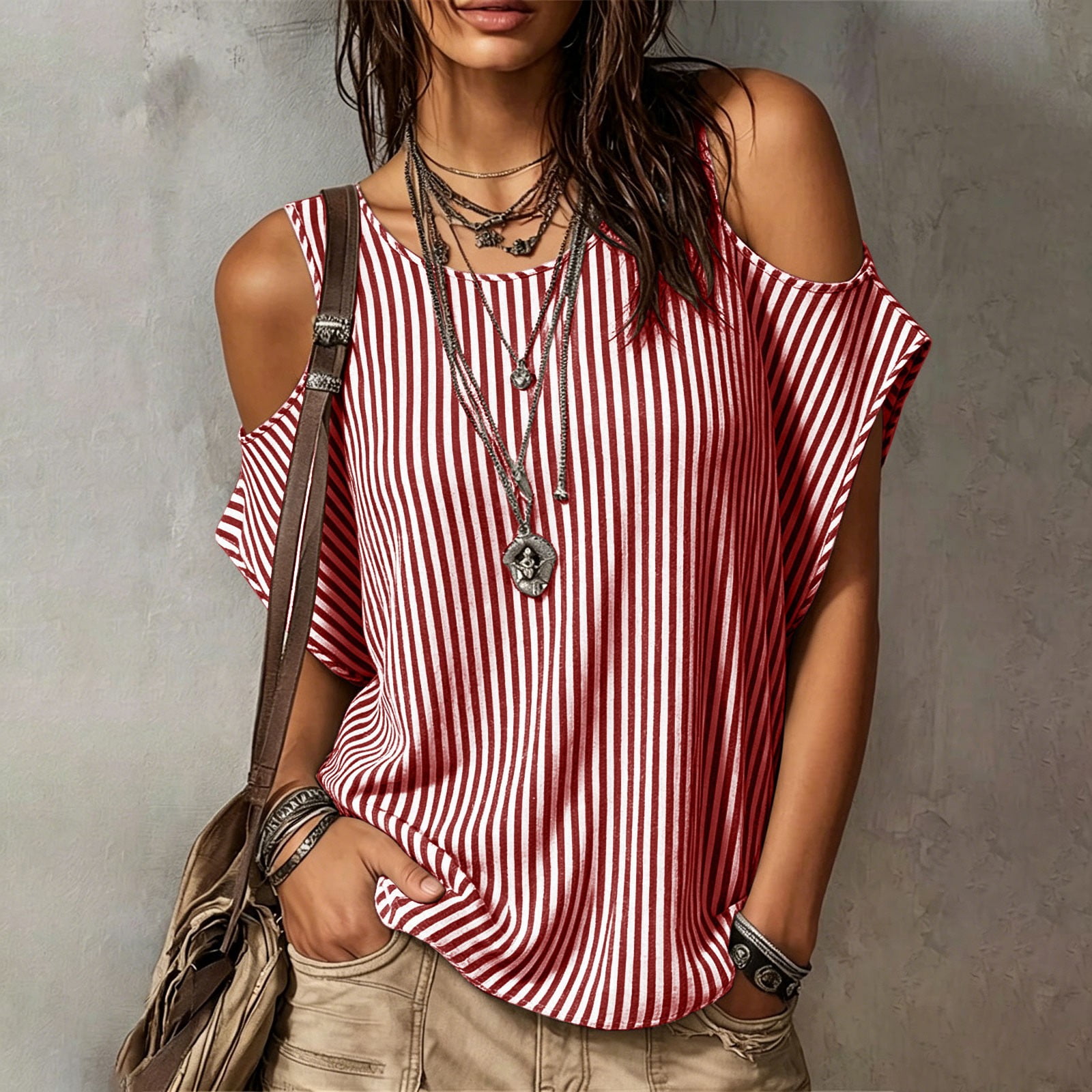 Ayolanni Crew Neck T Shirts for Women Vacation Short Sleeve Summer ...