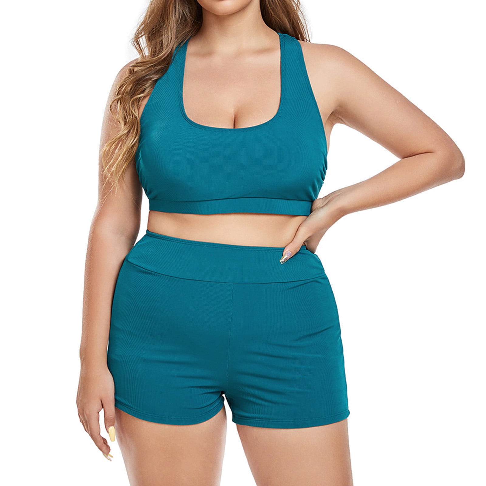 Ayolanni Full-Figure Women Swimwear In Store Modest Separate Blue Plus ...