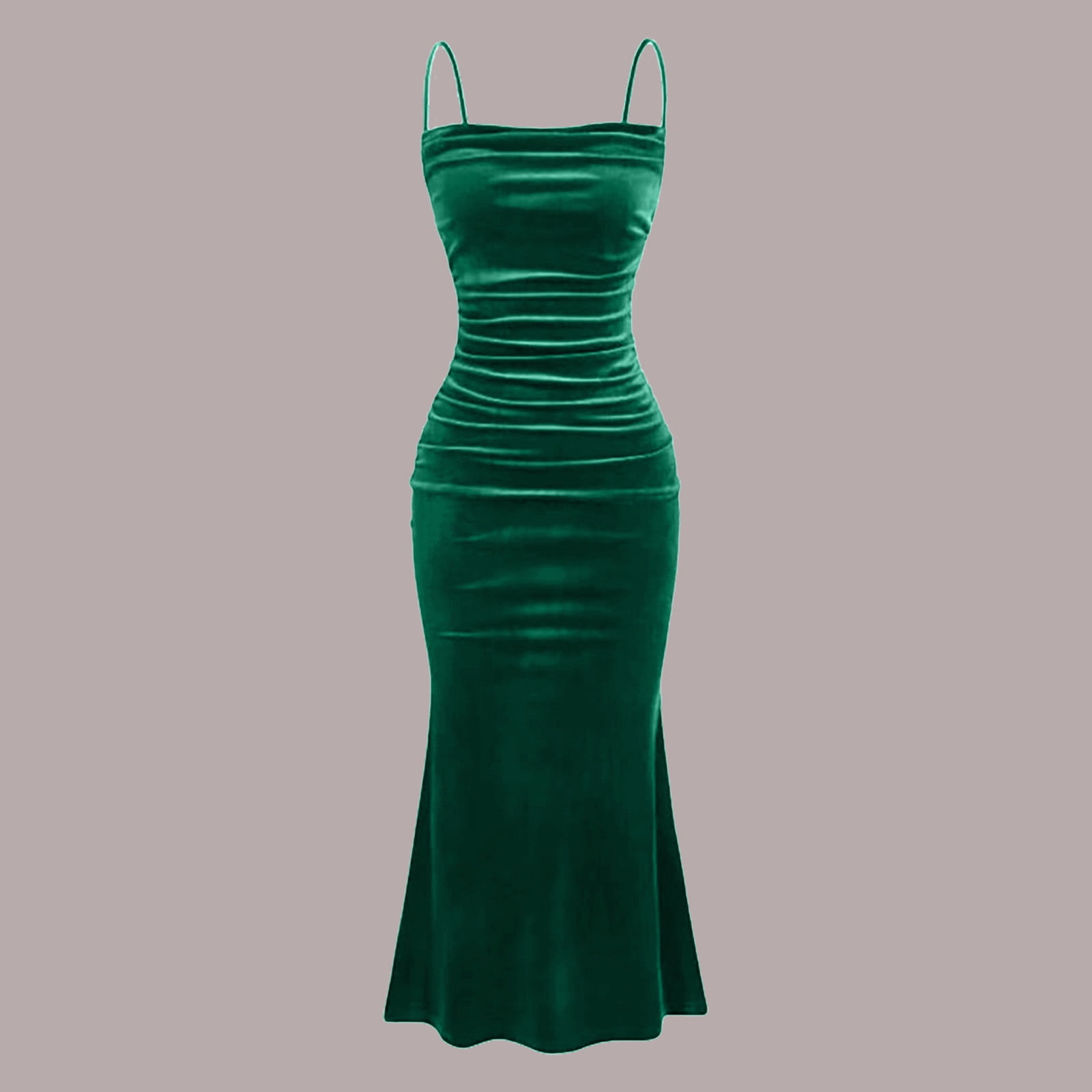 Ayolanni Green Sun Dresses Women Ankle-Length Sleeveless Ball Gown ...