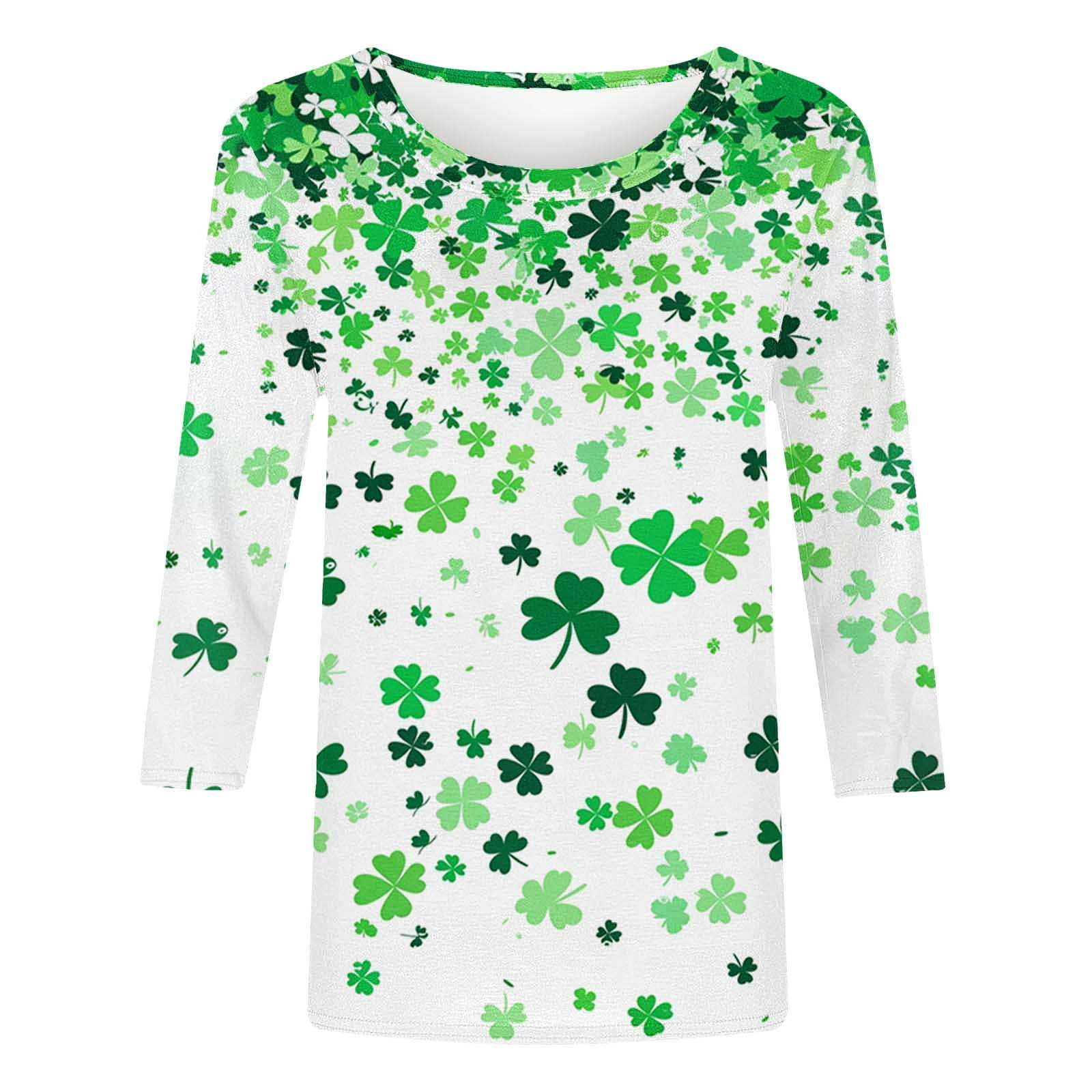 Ayolanni Green Tops for Women 2025 3/4 Sleeve Cute St.Patrick's Day ...