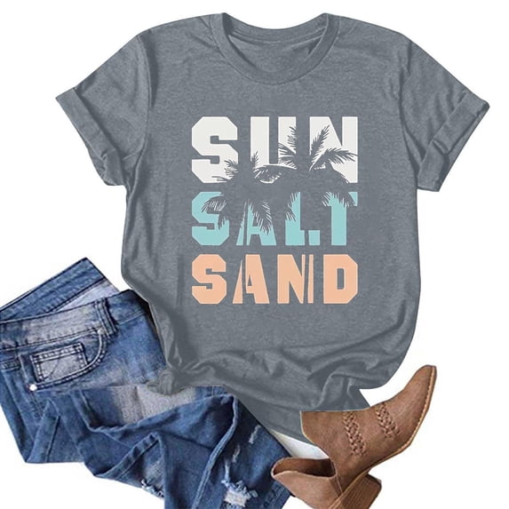 Ayolanni Hawaiian 2026 Summer Clothes Letter Print Short Sleeve Crew ...