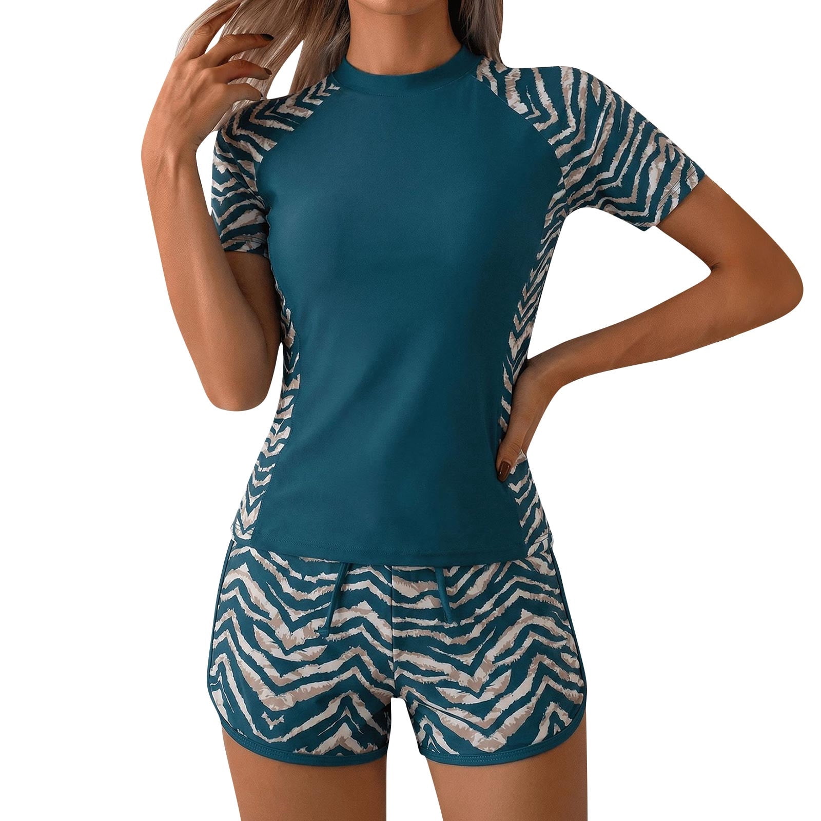 Ayolanni Ladies Women's Tankini Swimsuits Two Piece Fitted Waist ...