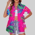 Ayolanni Lapel Basic Tees for Women Button Down Tropical Print Short ...