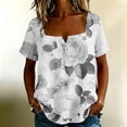 Ayolanni Square Neckline T Shirts for Women Floral Casual Short Sleeve ...