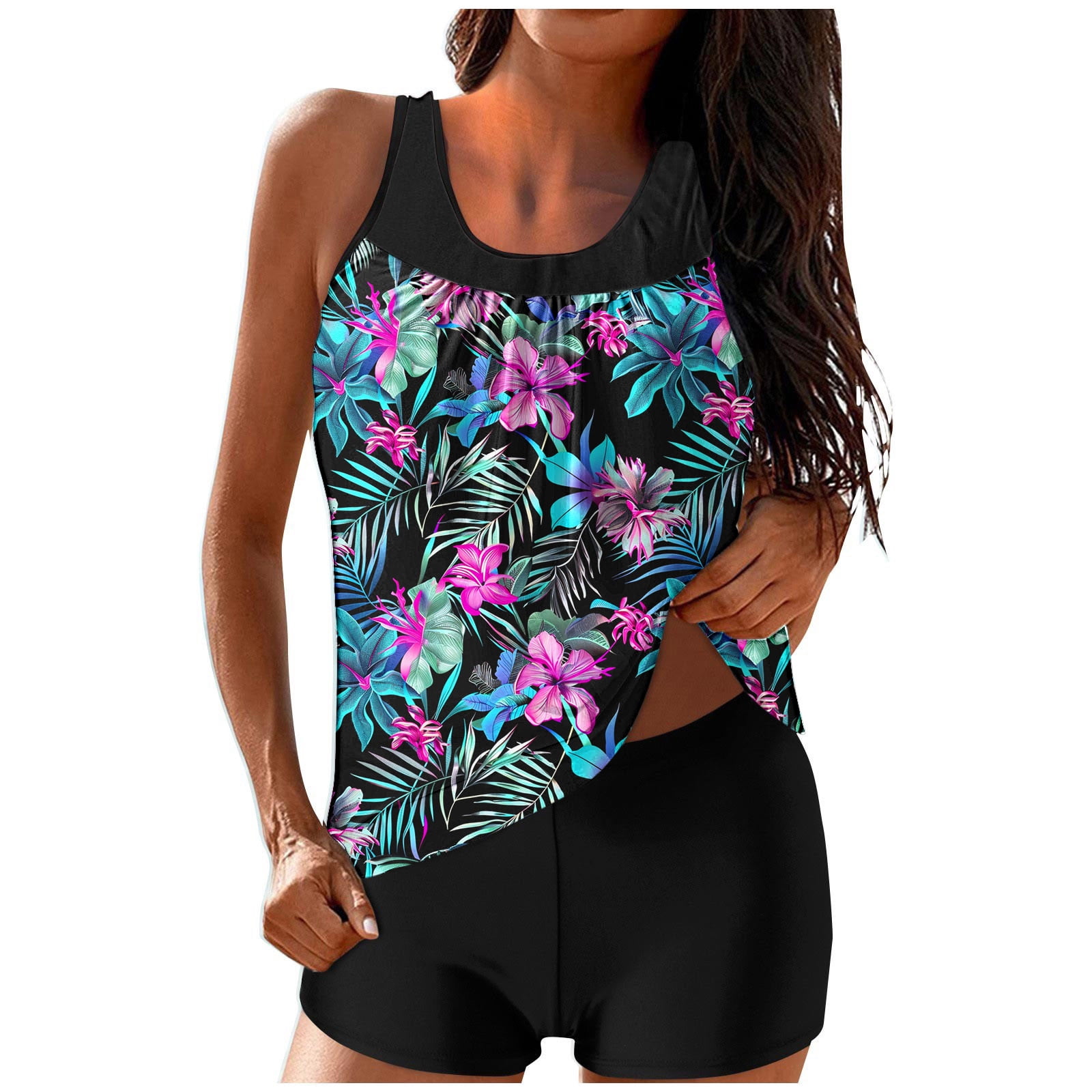 Ayolanni Tankini Sets for Women Bohemian Modest High Waisted Smocked ...