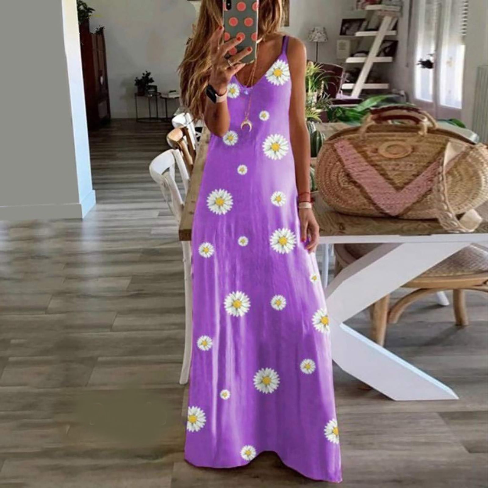 Ayolanni Women's Holiday Party Dresses Purple Vacation V-Neck ...