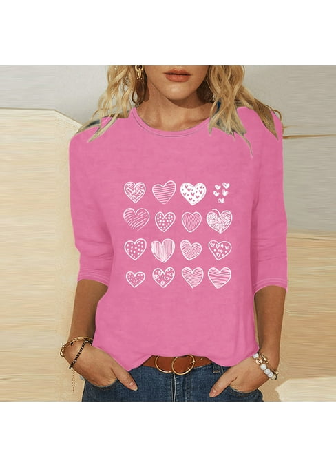 Pimelu Summer Tops for Women Trendy Women's 3/4 Sleeve Shirts Sunflower ...