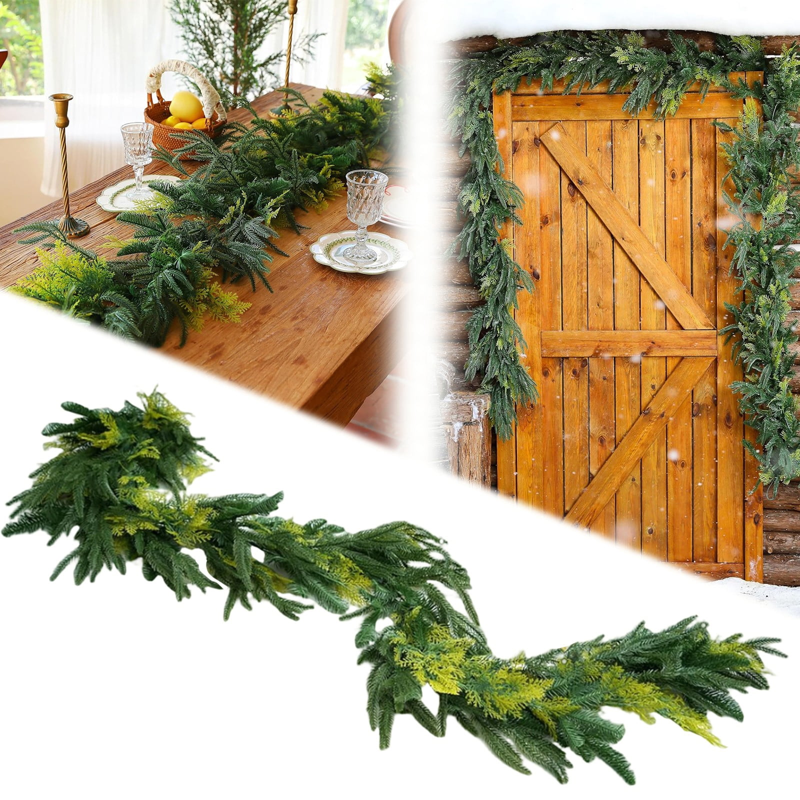 Ayprnig 6 Ft Evergreen Garland Real Touch Cedar Garland Christmas ...