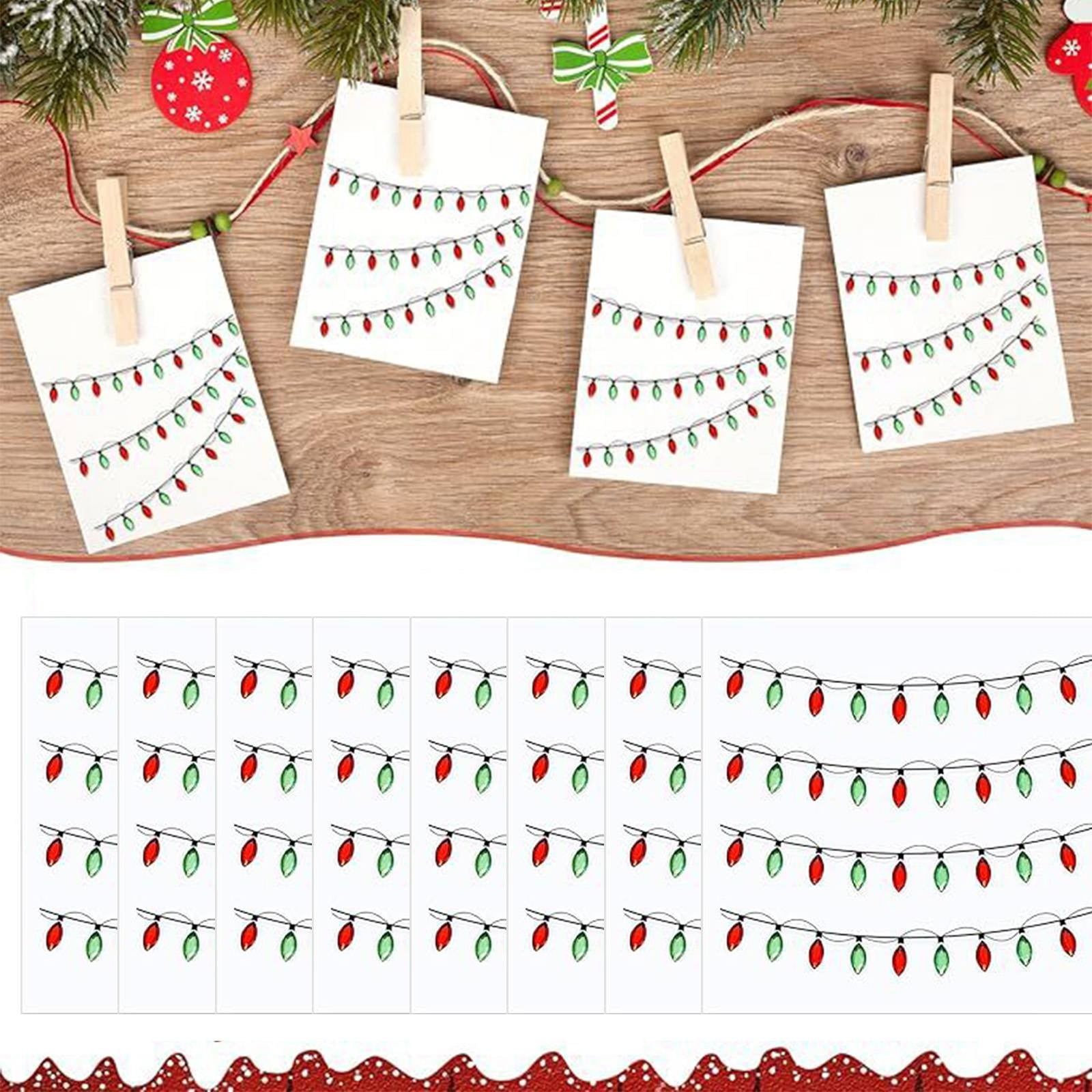 Ayprnig 8 Pcs Christmas Lights Stickers For Crafts, Xmas Light ...