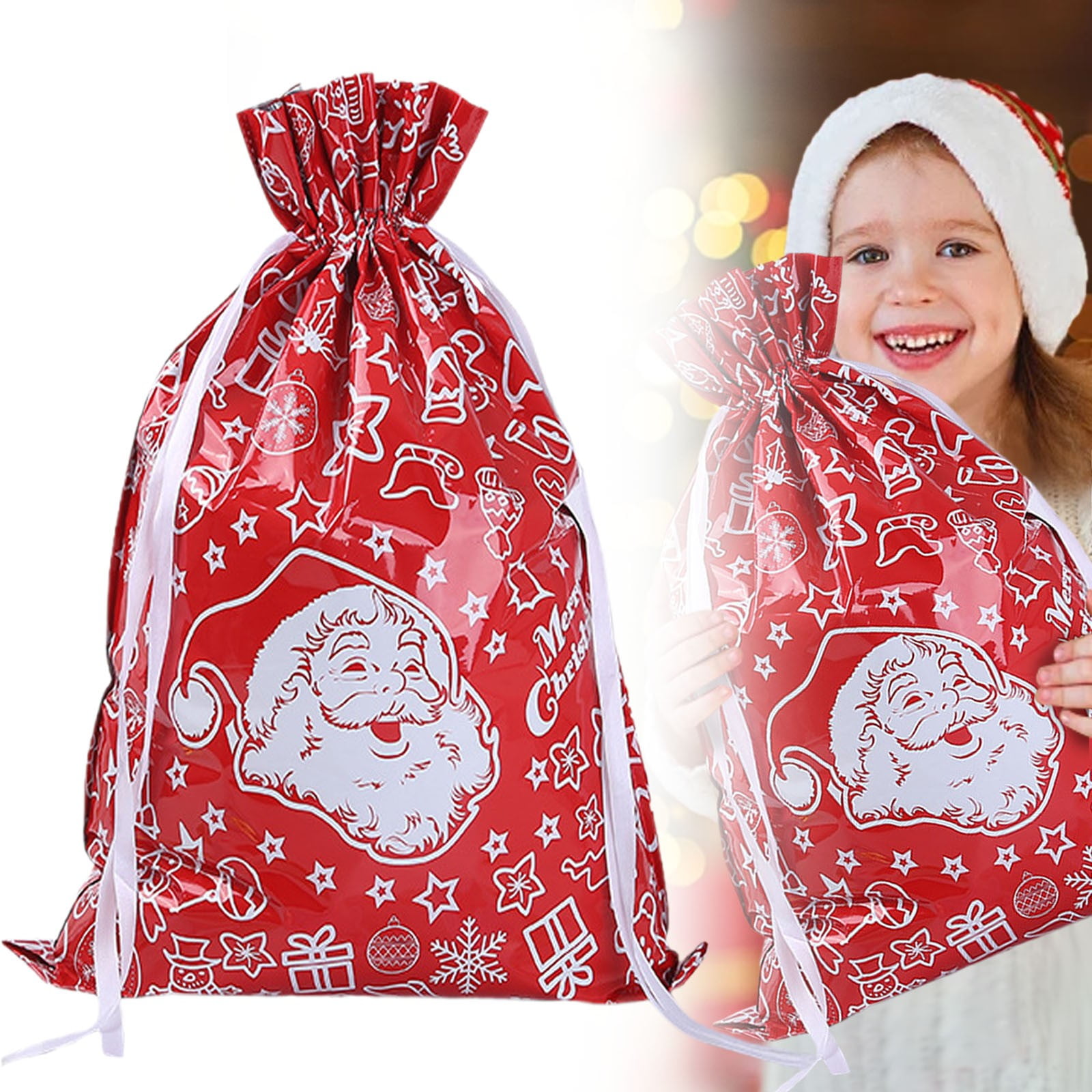 Ayprnig Christmas Drawstring Gift Bags Drawstring Christmas Bags ...