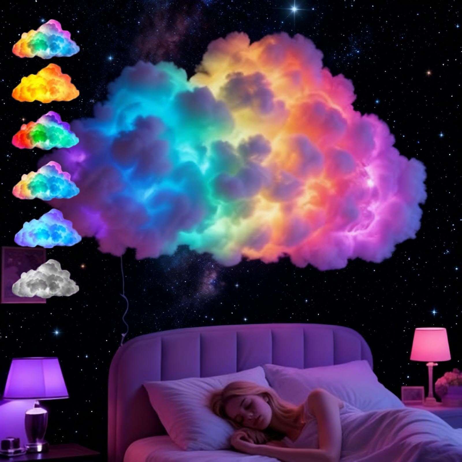 Ayprnig Cloud Lights, Led Clouds, DIY USB-Powered Thundercloud LED ...