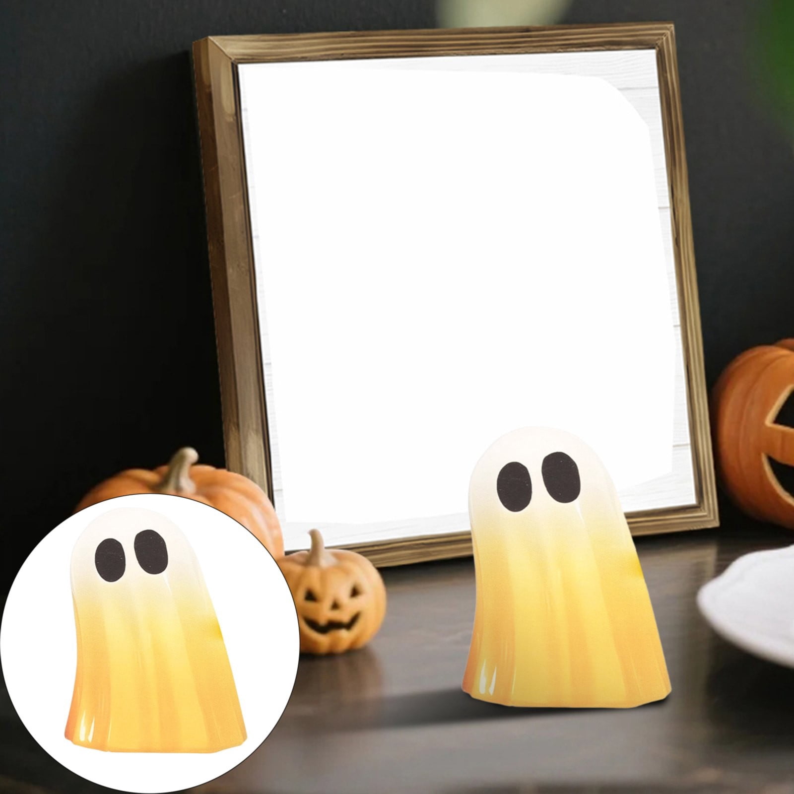 Ayprnig Ghost Figurine Cute Ghost Decor Ghost Desk Decor Cute Wooden ...