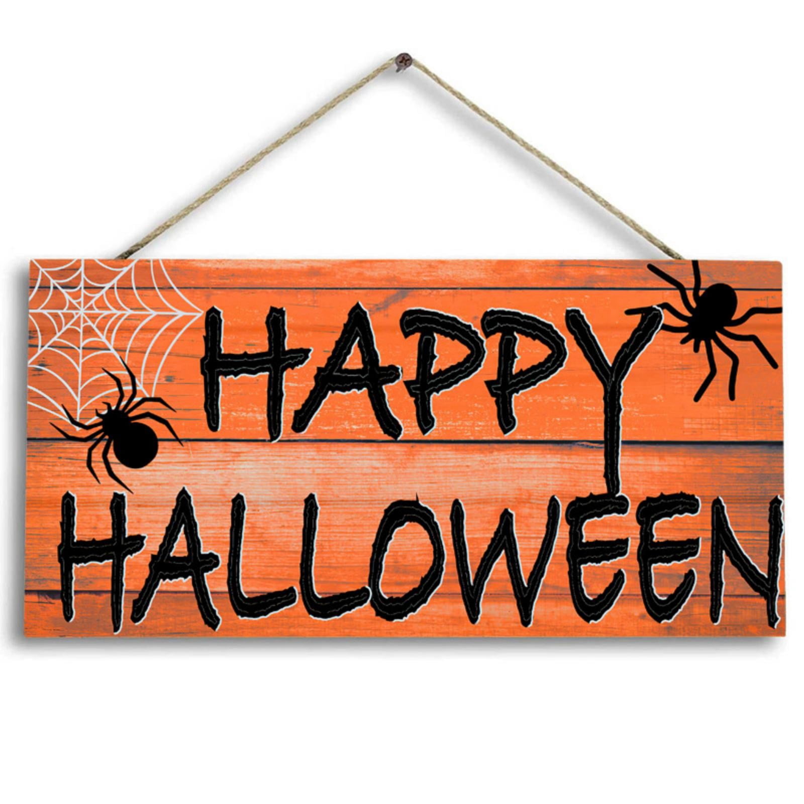 Ayprnig Halloween Welcome Sign Halloween Door Decor Halloween Wooden ...