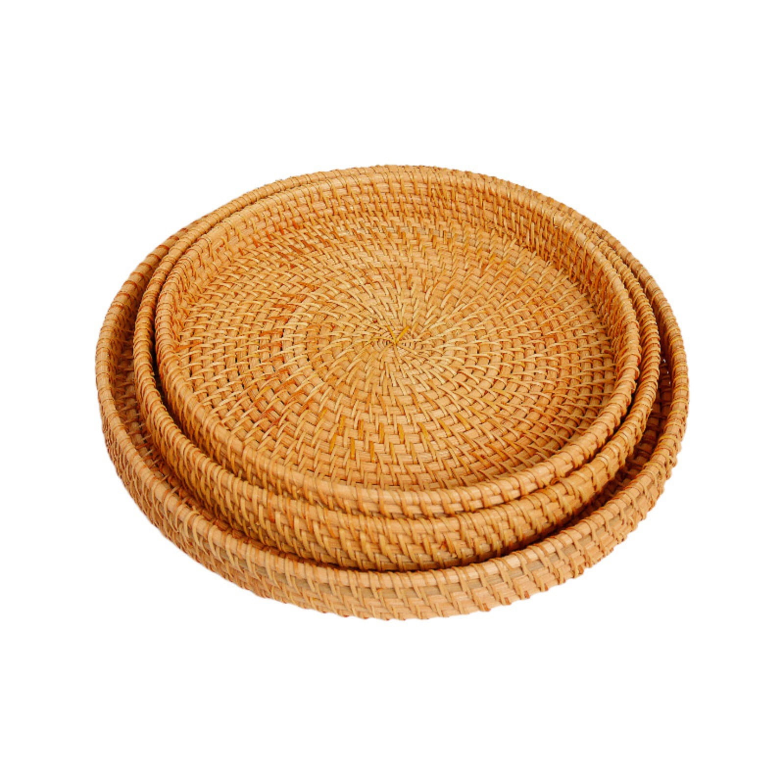 Ayprnig Wicker Tray Coffee Table Basket Woven Tray Round Rattan Tray ...