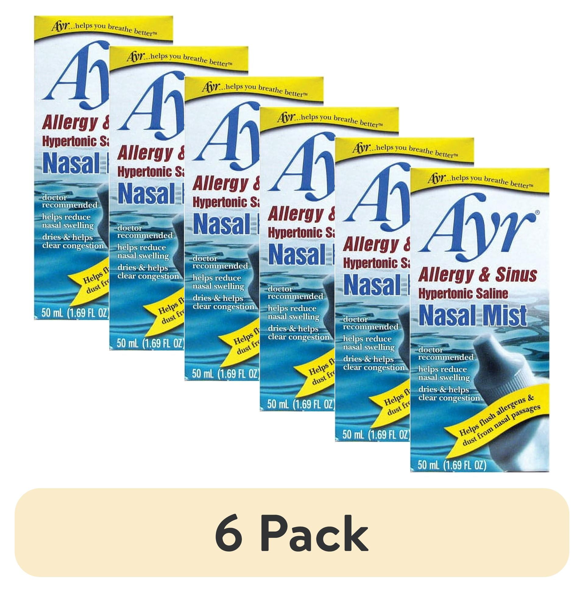 (6 pack) Ayr Allergy & Sinus Nasal Mist 1.69 fl oz Spray - Walmart ...