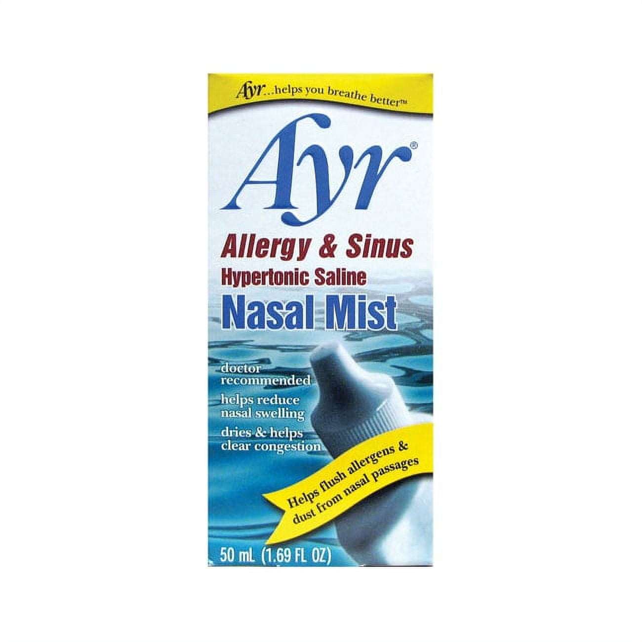 Ayr Allergy & Sinus Hypertonic Saline Nasal Mist, 1.69 fl oz Spray for ...