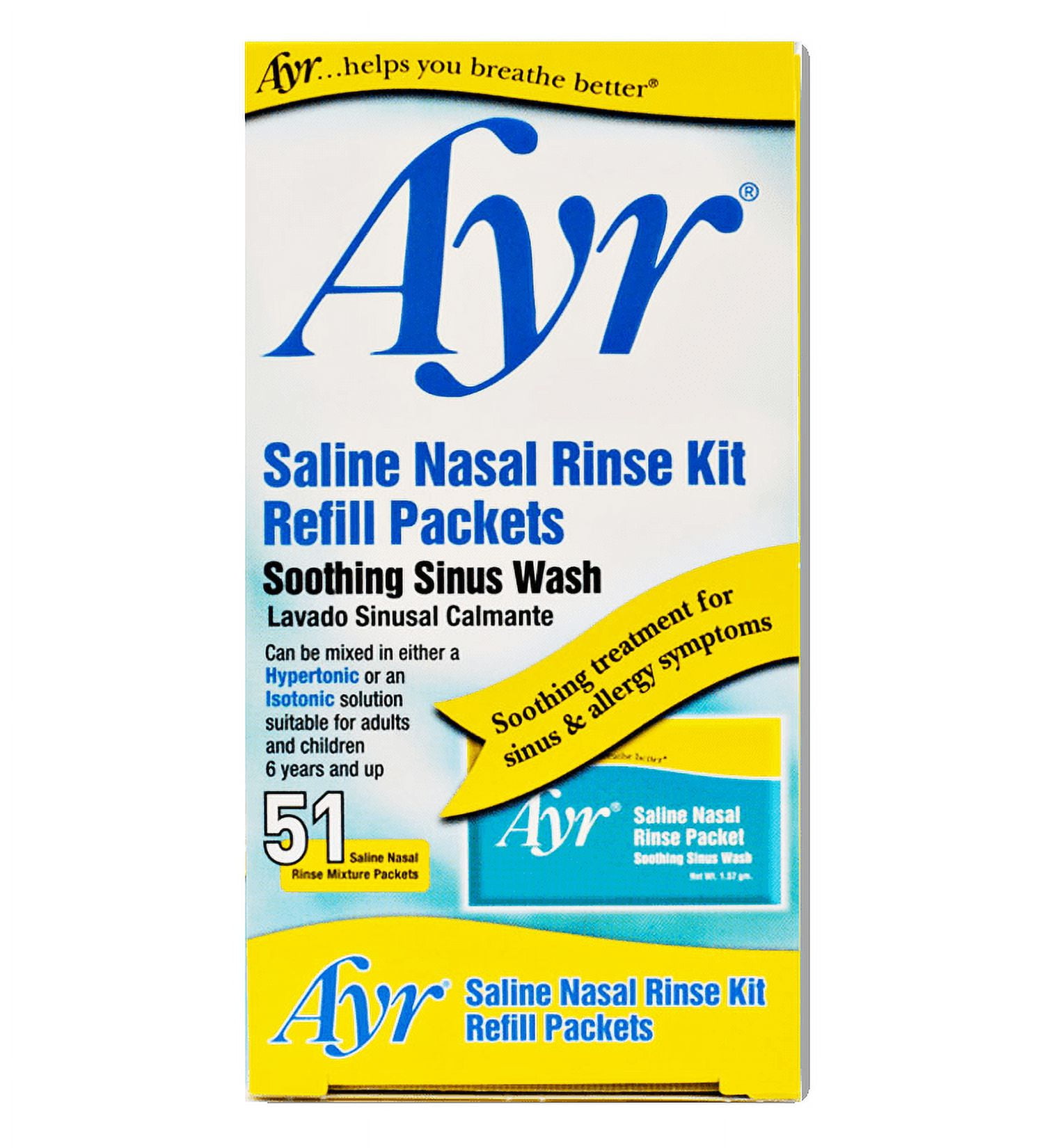 Ayr Rinse Kit Refill 51 Count HSA/FSA Eligible - Walmart.com