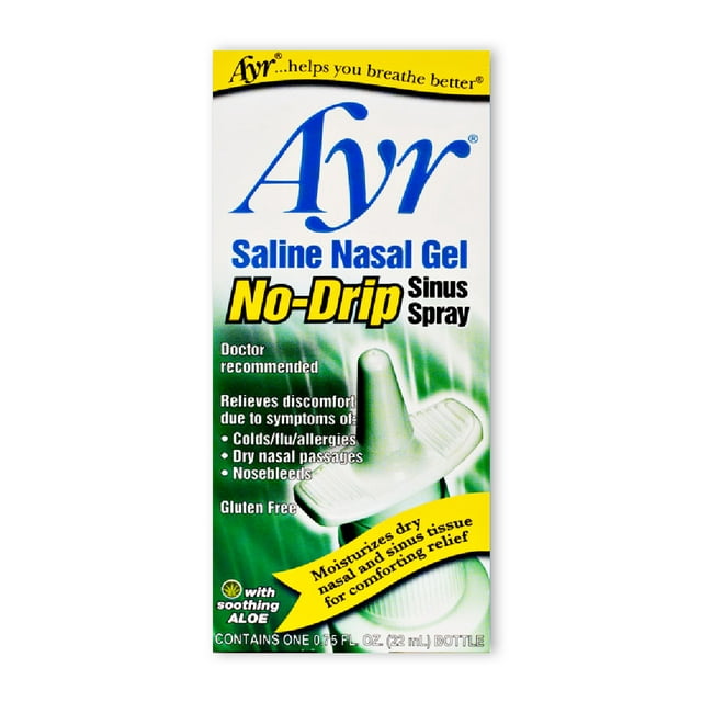 Ayr Saline Nasal Gel No-Drip Sinus Spray HSA/FSA Eligible - Walmart.com