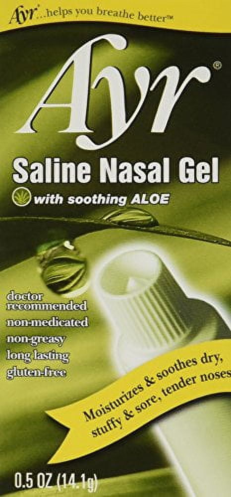 Ayr Saline Nasal Gel, with Soothing Aloe, 0.5 Ounce Tube (Pack of 3 ...