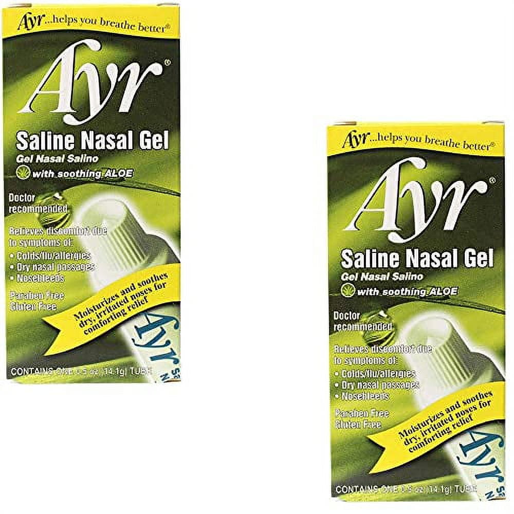 Ayr Saline Nasal Gel with Soothing Aloe, 2 Count,0.5 oz - Walmart.com