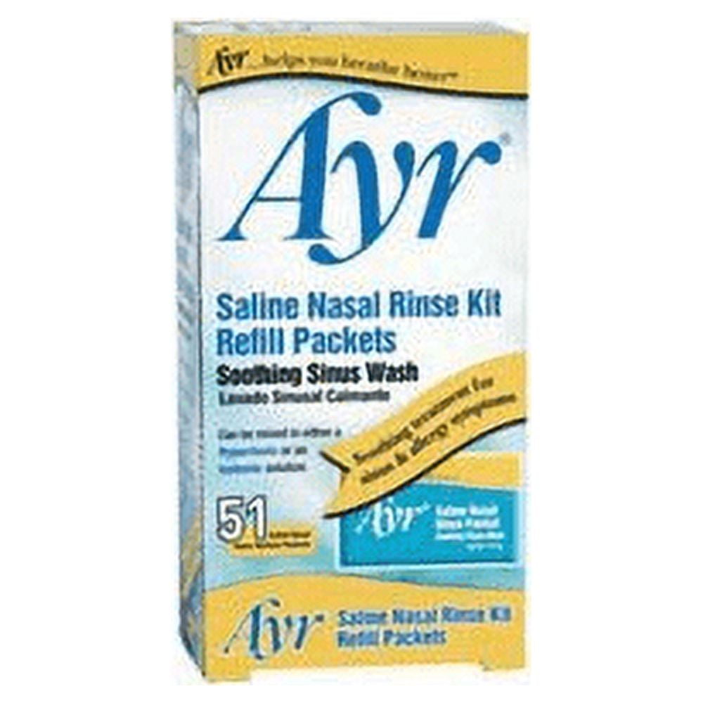 Ayr Saline Nasal Rinse Kit Refill Packets, Soothing Sinus Wash - 51 Ea ...