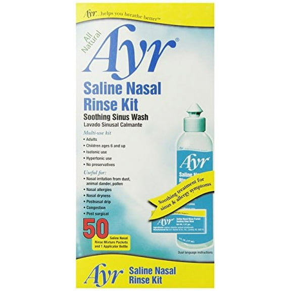 Neilmed Saline Nose Rinse Kit, All Natural Sinus Relief with Salt ...