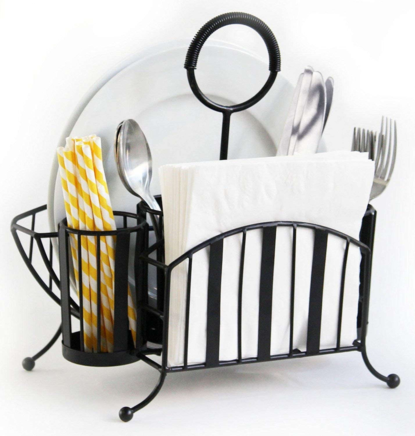 Ayra Crafts Kitchen Dish Rack Plate Cutlery StandKitchen Utensils RackNapkin Holder Tissue Paper ...