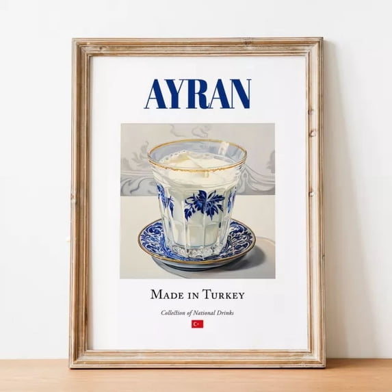 Ayran Maiolica Tile Print Turkish Yogurt Drink Poster Kitchen & Bar ...