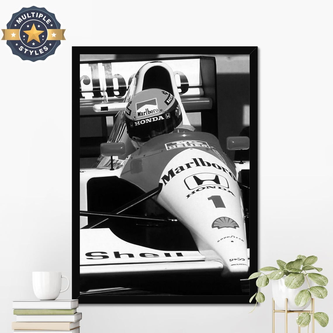 Ayrton Senna, Ayrton Senna Wall Art, Formula 1, Vintage F1, F1 Wall Art ...