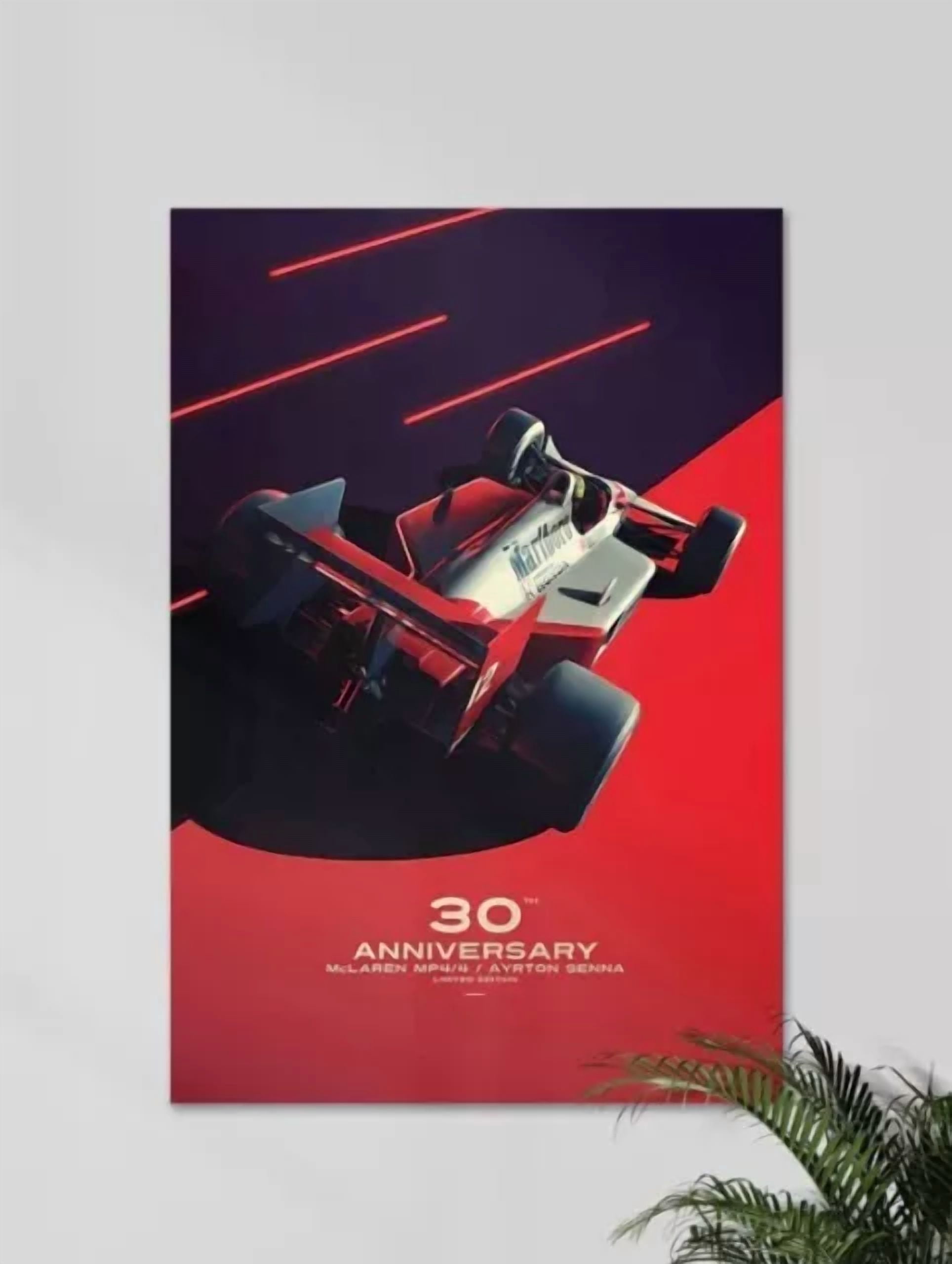Ayrton Senna Car Poster Home Decor Vintage Art Print Cute Birthday Gift ...