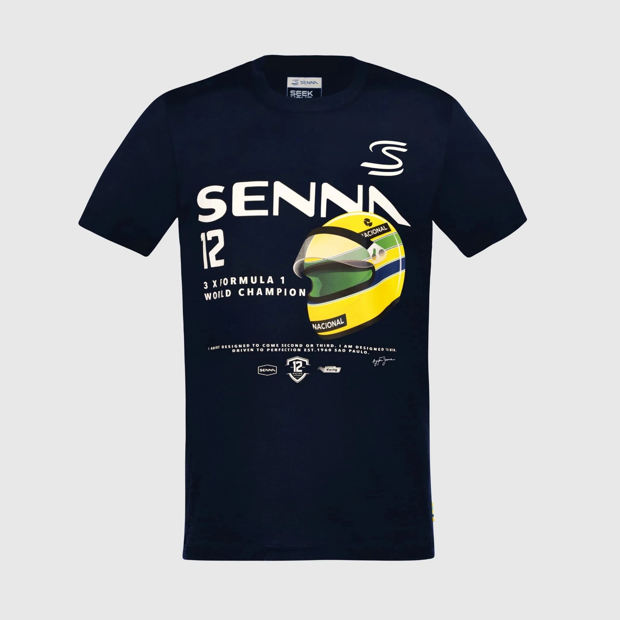 Ayrton Senna F1 Graphic #12 T-Shirt - Navy/Blue - Walmart.com