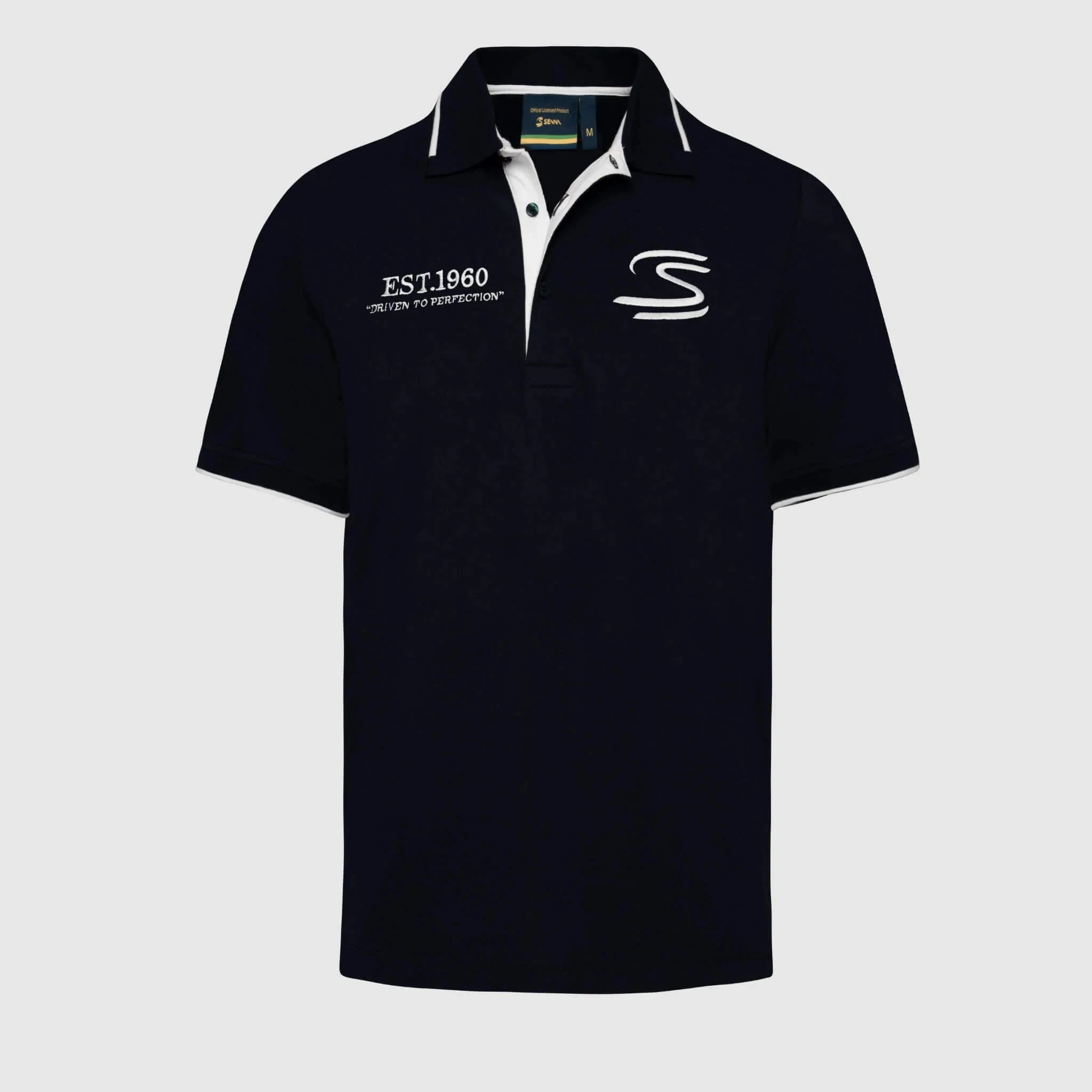 Ayrton Senna F1 Men's Est. 1960 Polo Shirt - Navy/Blue - Walmart.com