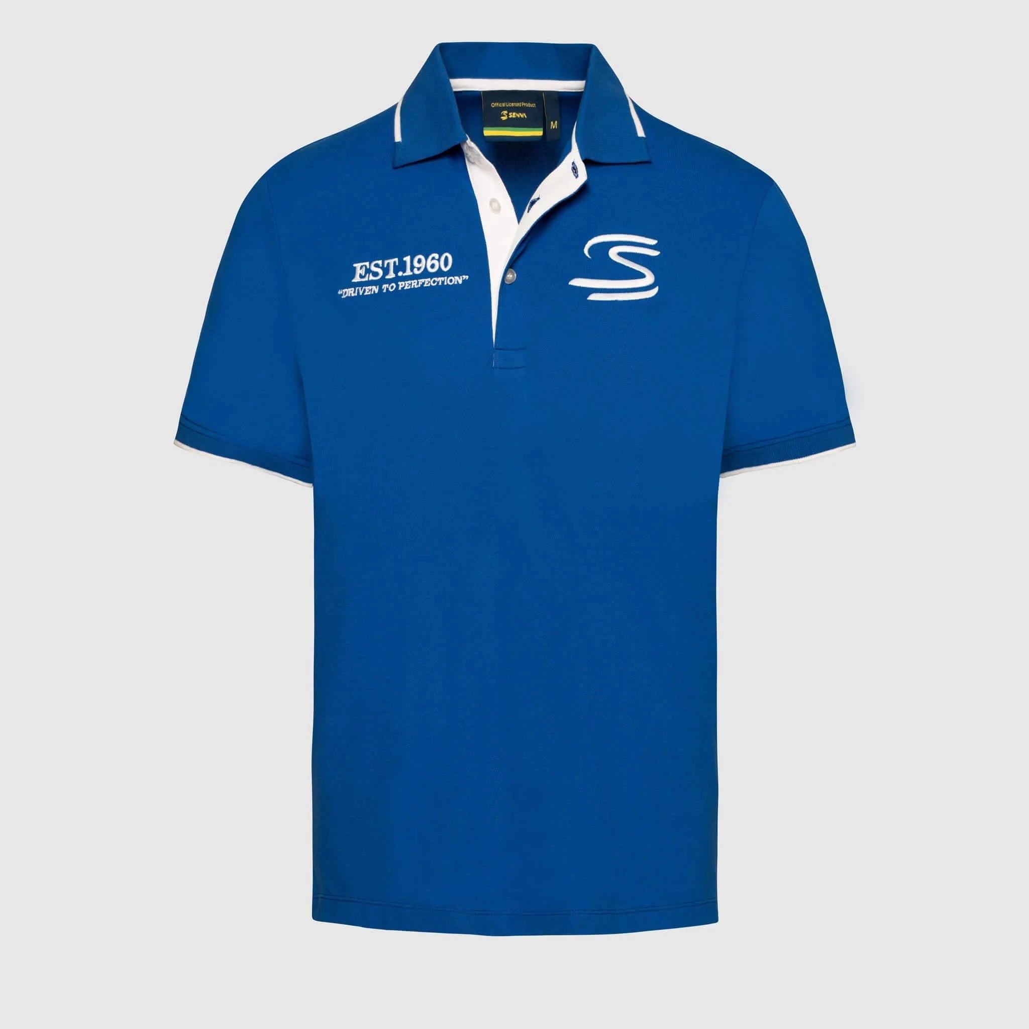 Ayrton Senna F1 Men's Est. 1960 Polo Shirt - Navy/Blue - Walmart.com