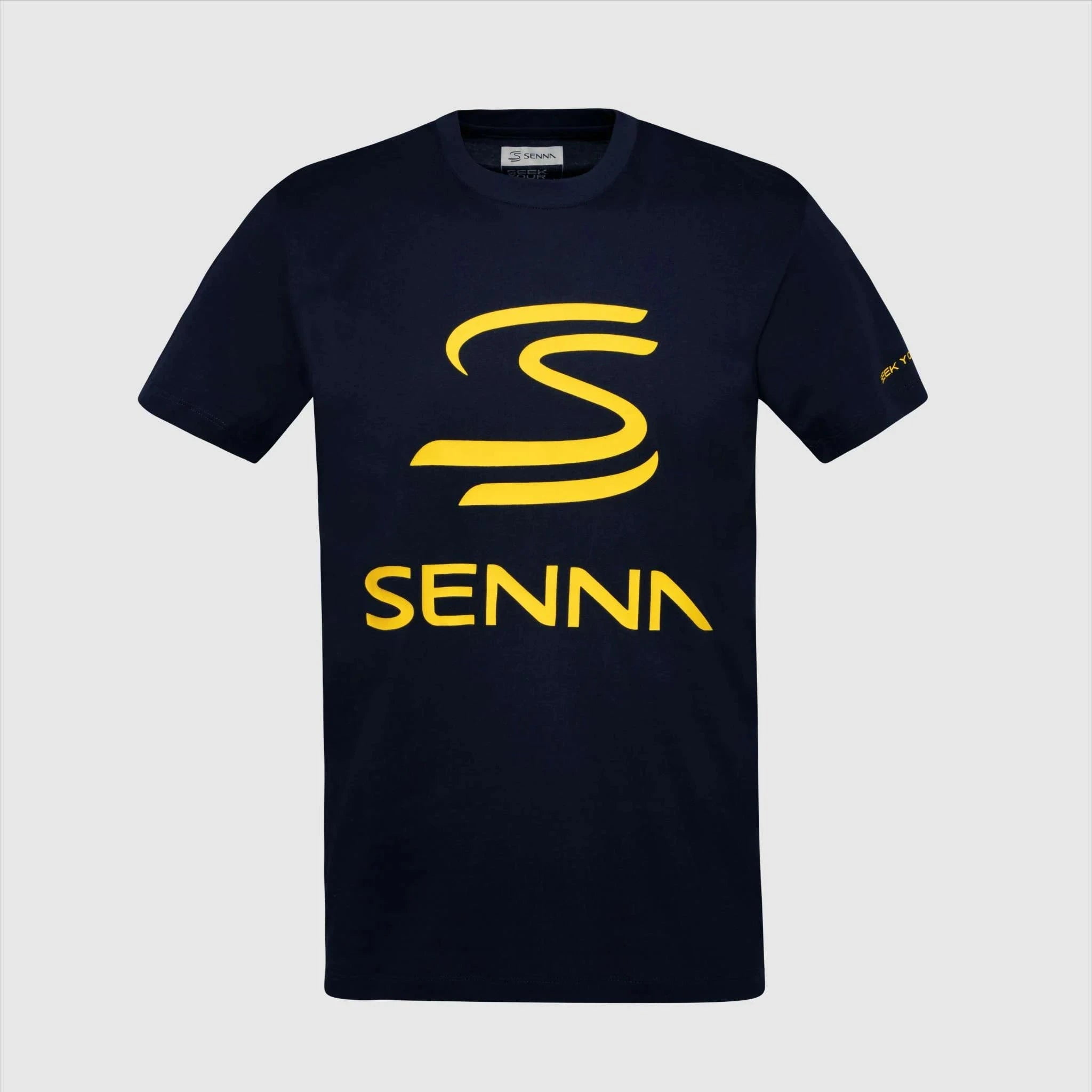 Ayrton Senna F1 Men's Legacy Logo T-Shirt - Navy/White/Gray Marble ...