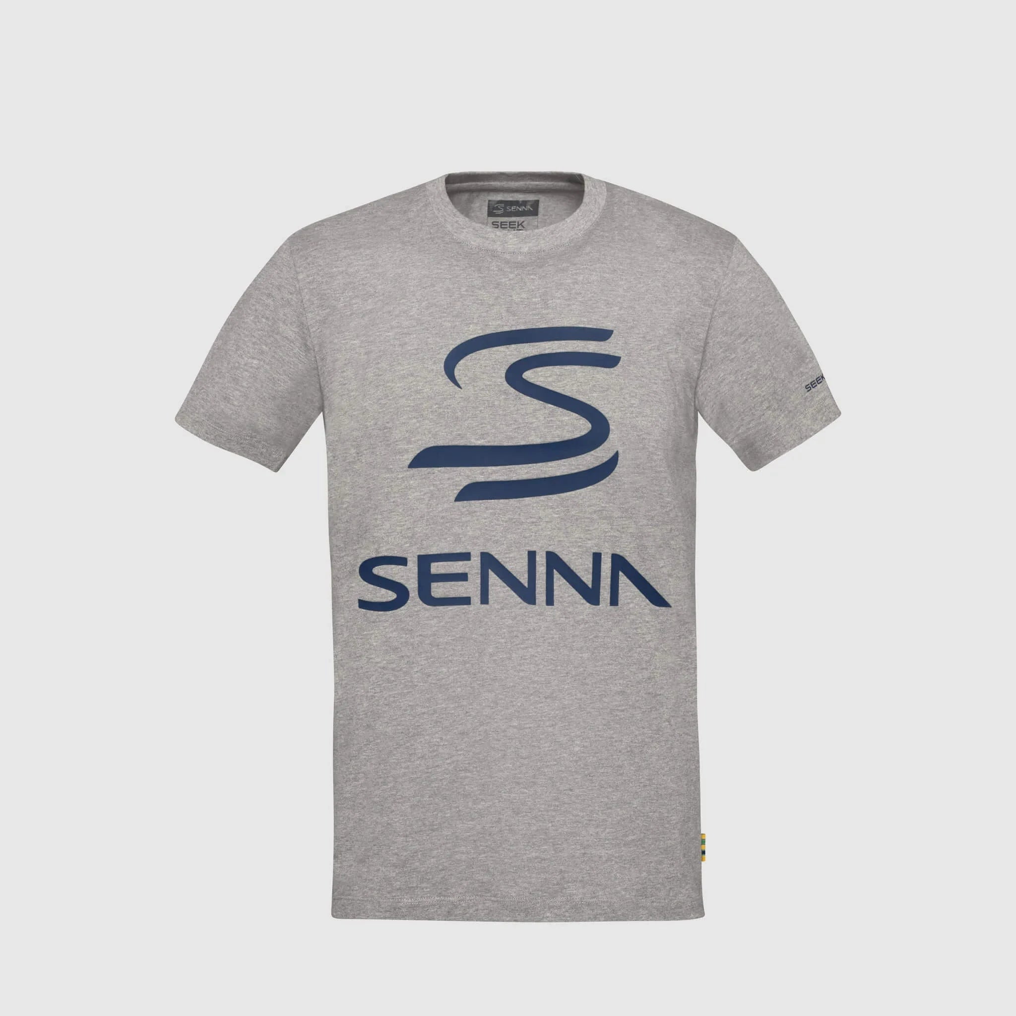 Ayrton Senna F1 Men's Legacy Logo T-Shirt - Navy/White/Gray Marble ...
