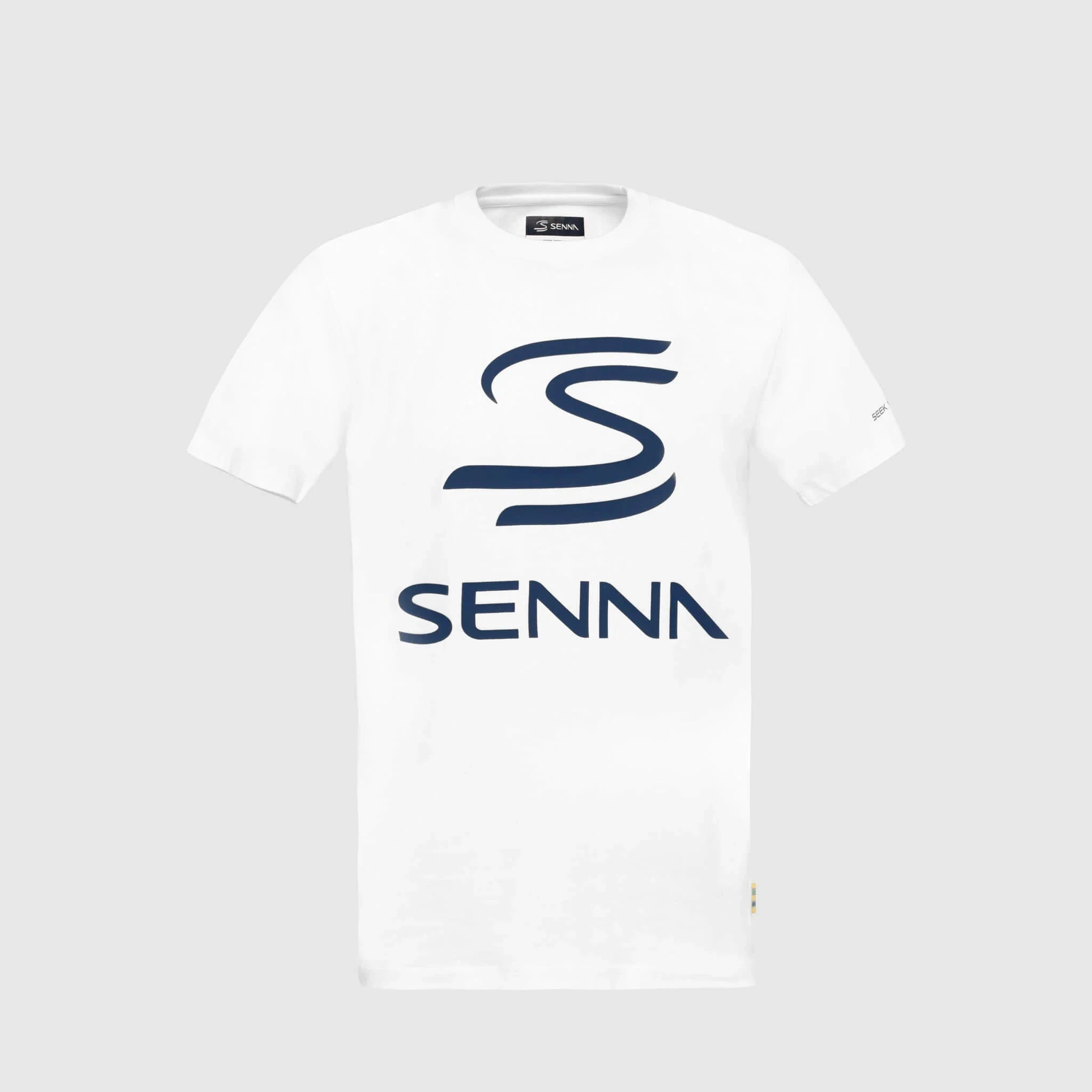 Ayrton Senna F1 Men's Legacy Logo T-Shirt - Navy/White/Gray Marble ...