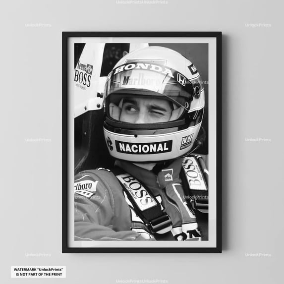 Ayrton Senna Legend F1 Racing Poster - Iconic Driver Portrait Wall Art ...