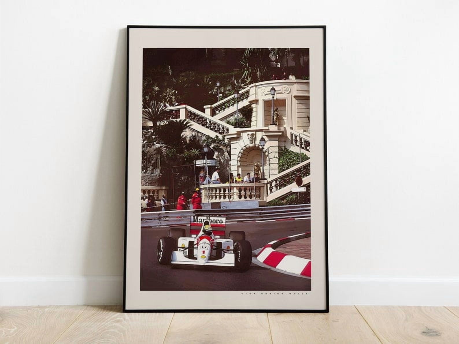 Ayrton Senna Monaco Grand Prix Formula 1 Racing Poster Vintage F1 Wall ...