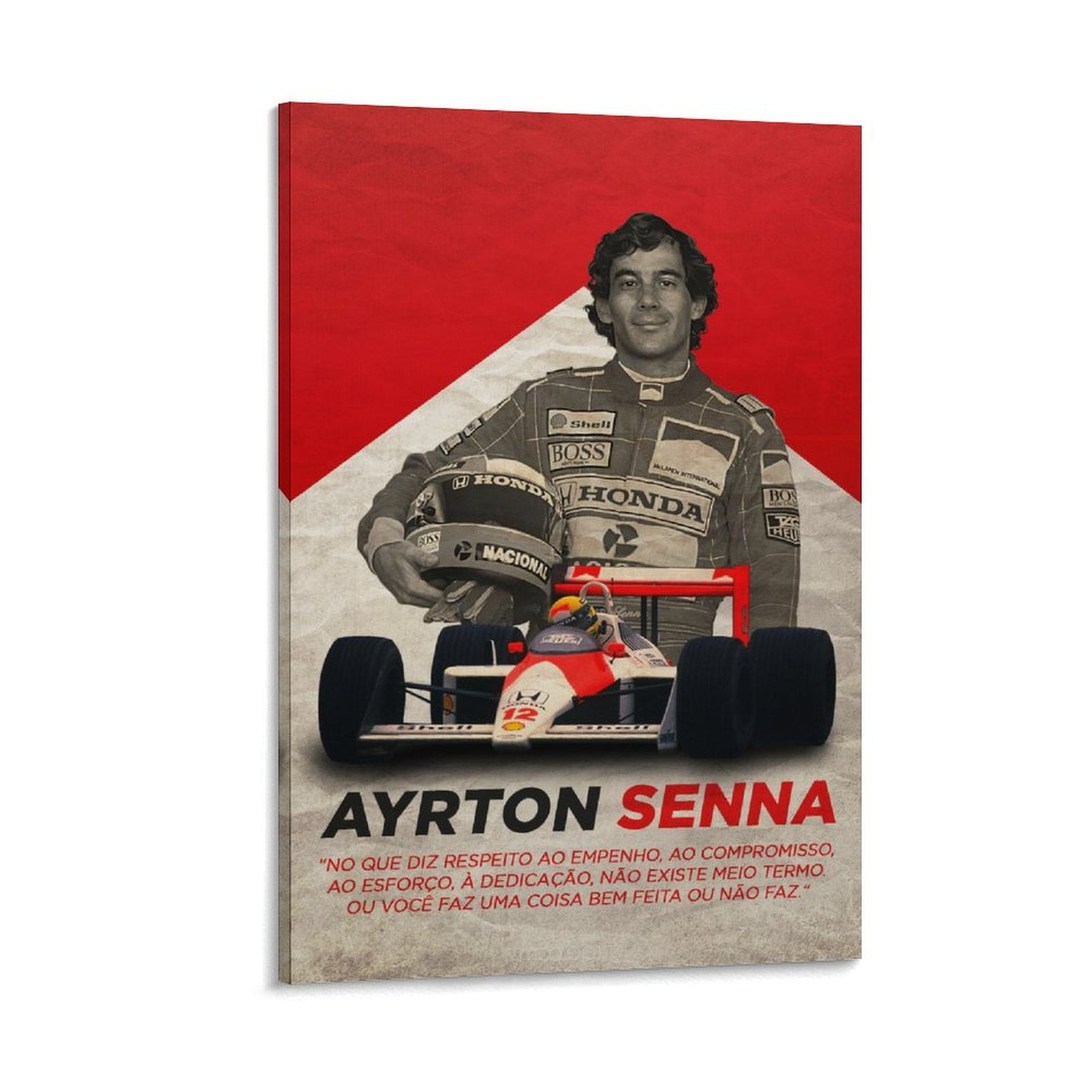 Ayrton-Senna Poster- Brazilian Racing Driver Poster Gifts Canvas ...