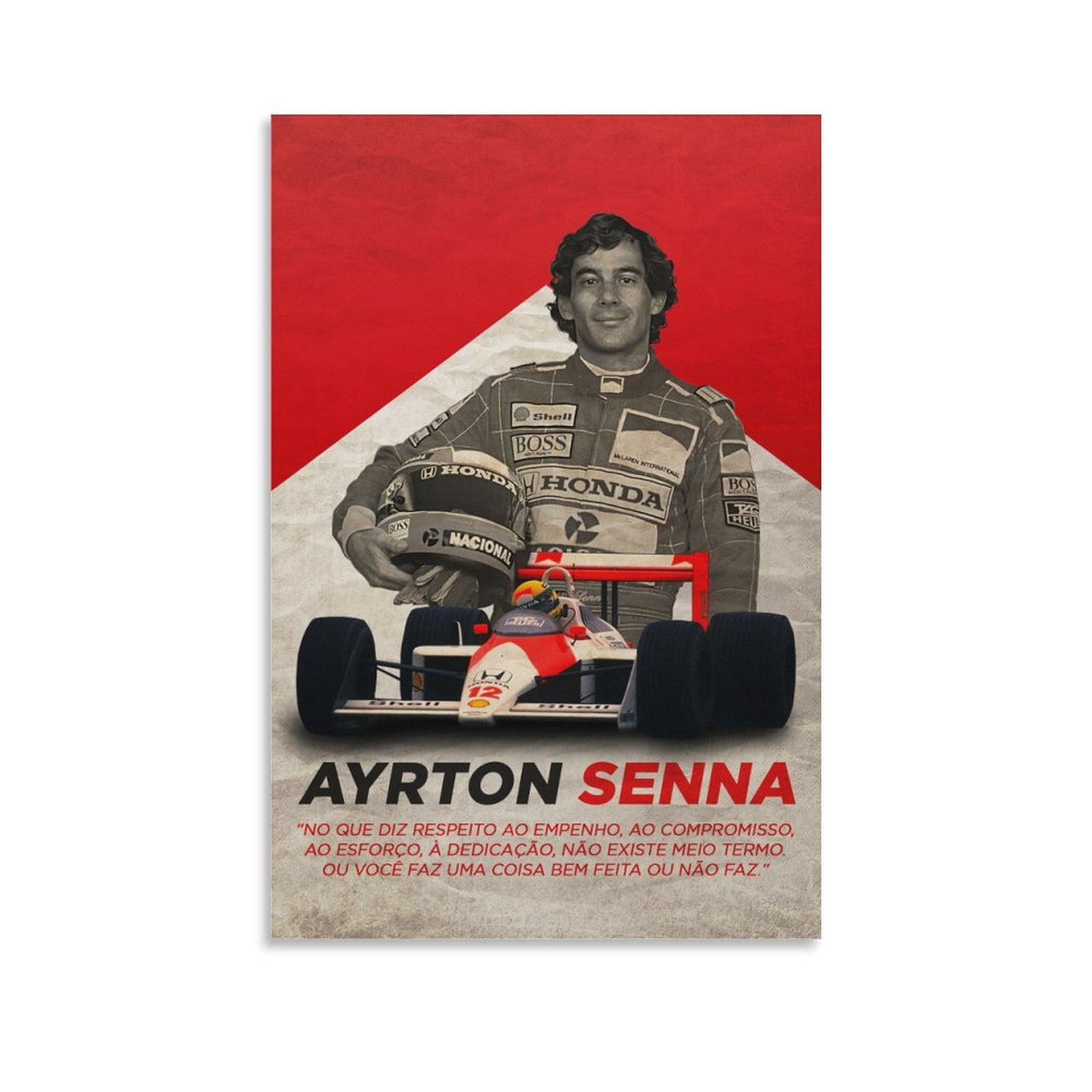 Ayrton-Senna Poster- Brazilian Racing Driver Poster Posters Wall Art ...